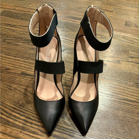 Rachel Zoe | Shoes | Rachel Zoe Jade Black Leather Pumps Size 85 Worn ...